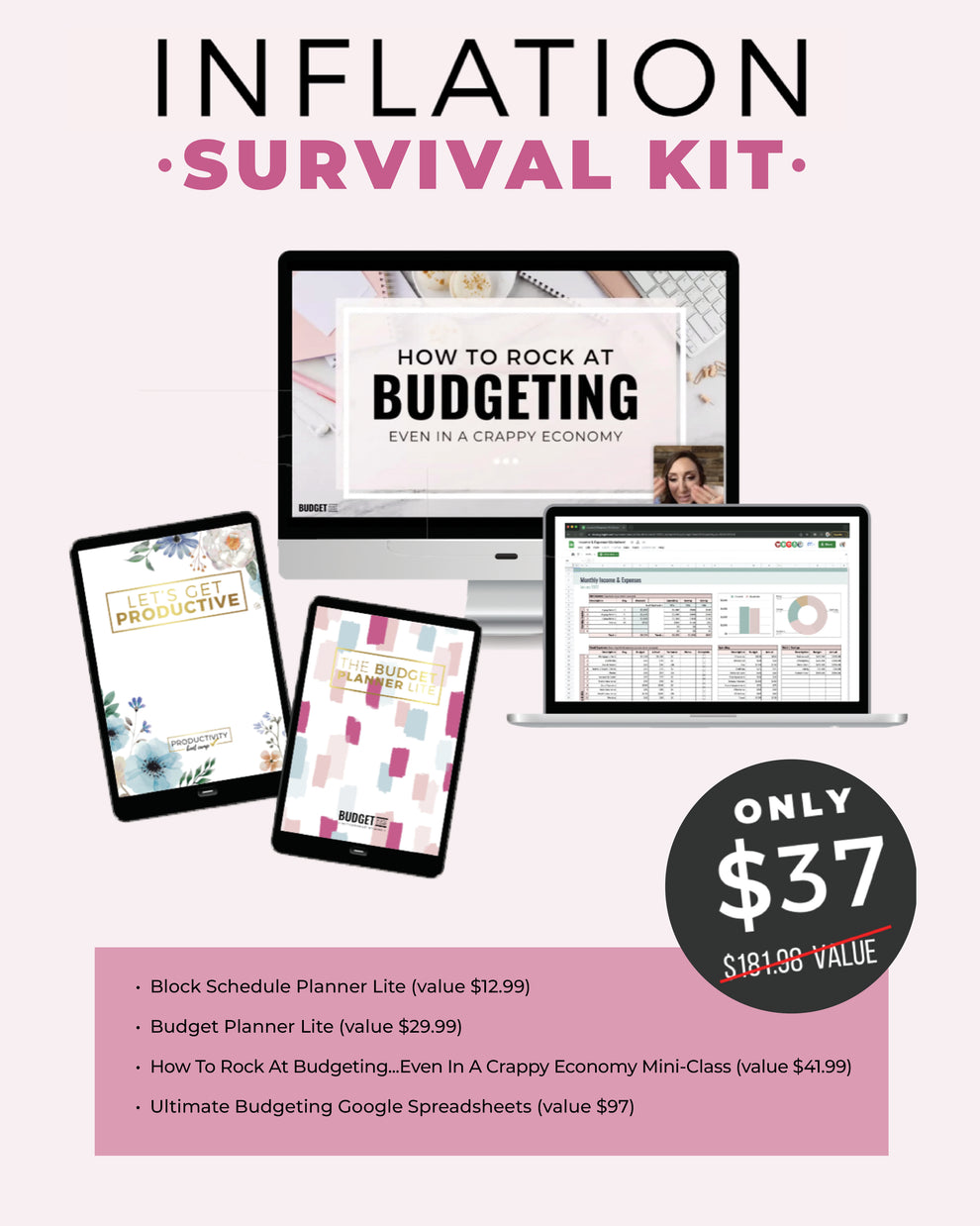 Inflation Survival Kit | Your Digital Budgeting + Productivity Toolkit ...
